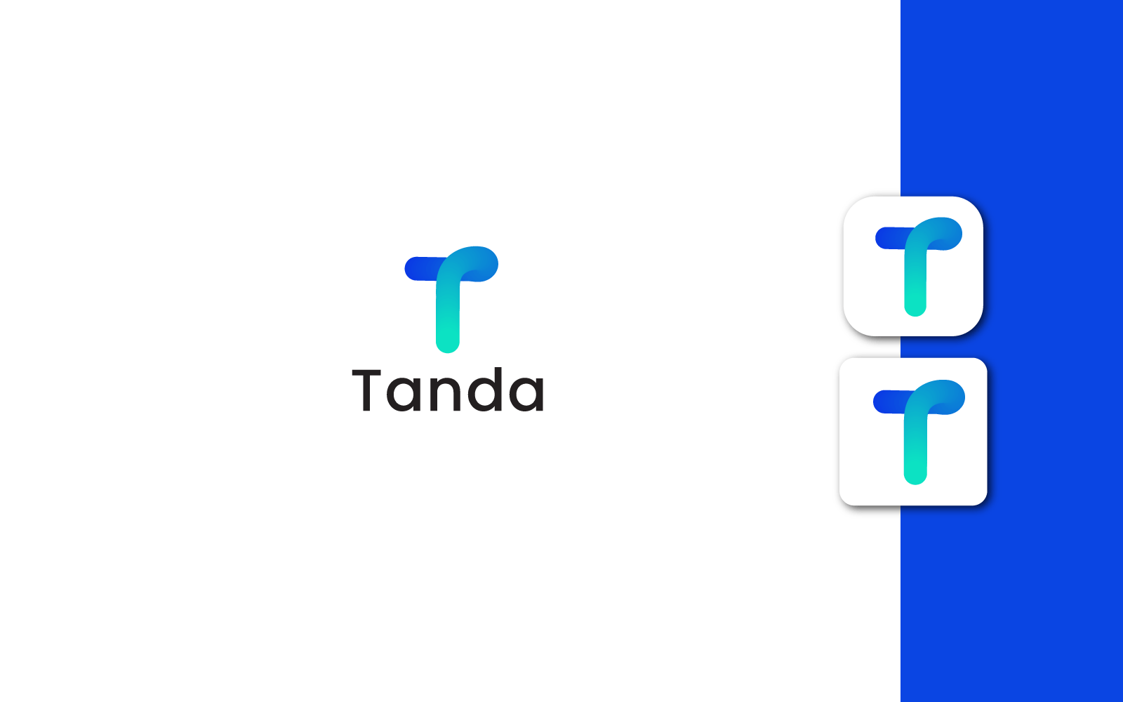 Blendy Glossy Letter T Logo Design With Mobile App Icon ~ EpicPxls