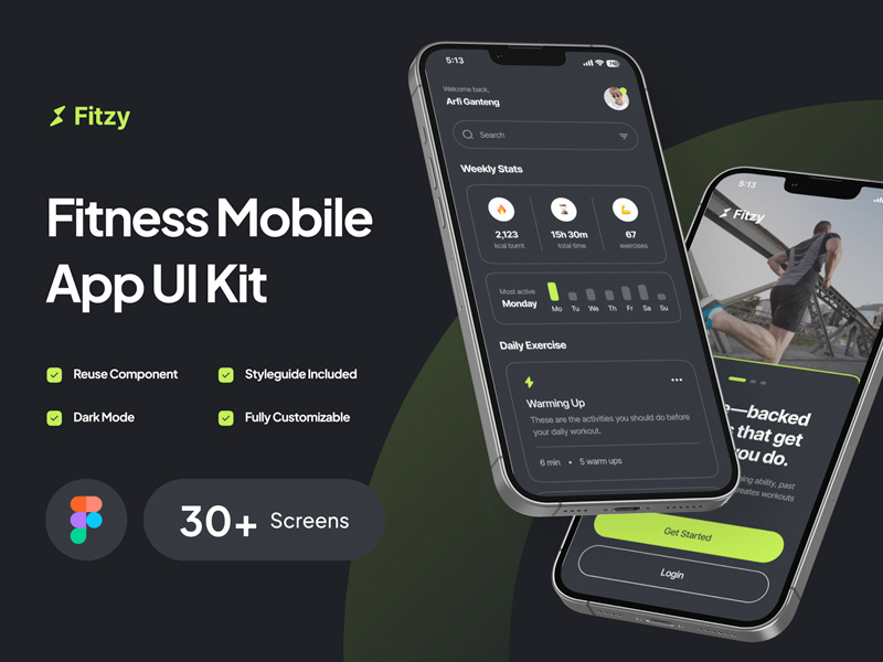 Fitness Mobile App Ui Kit By Sigmagfx ~ Epicpxls