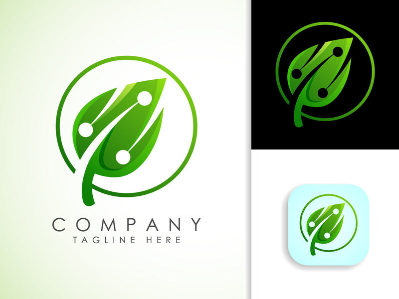 Green tech logo designs template, Creative nature ~ EpicPxls