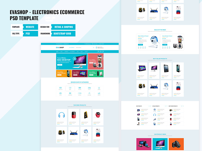 Electronics eCommerce PSD Template by Somratislam477 ~ EpicPxls