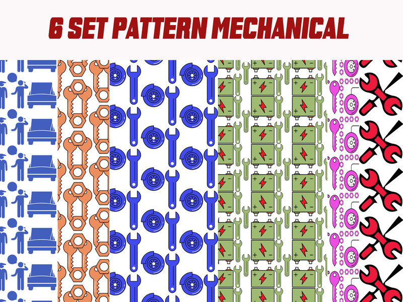 6 Sets of mechanical patterns by Frilia Lingga ~ EpicPxls