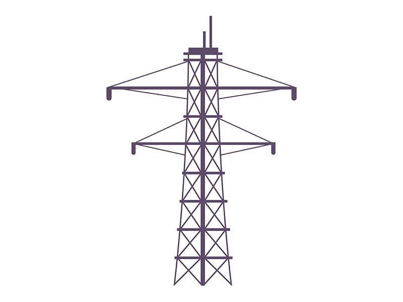 Electric tower cartoon vector illustration by The Img ~ EpicPxls
