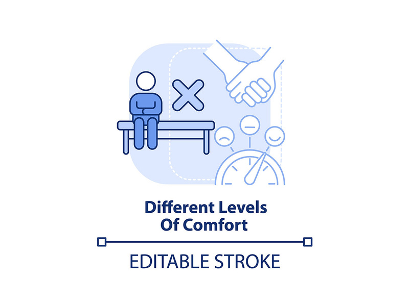 Different Levels Of Comfort Light Blue Concept Icon By Bsd ~ Epicpxls