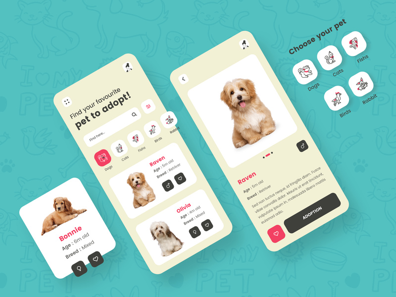 Pet Adoption App Design by CMARIX Infotech ~ EpicPxls