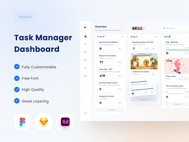 Task Manager Dashboard 😱 by Nazday Graphic ~ EpicPxls