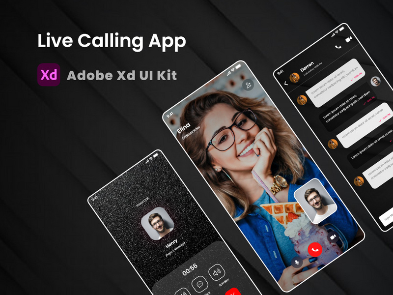 Live Video Call Mobile App UI Kit by Shah Rukh Khan ~ EpicPxls