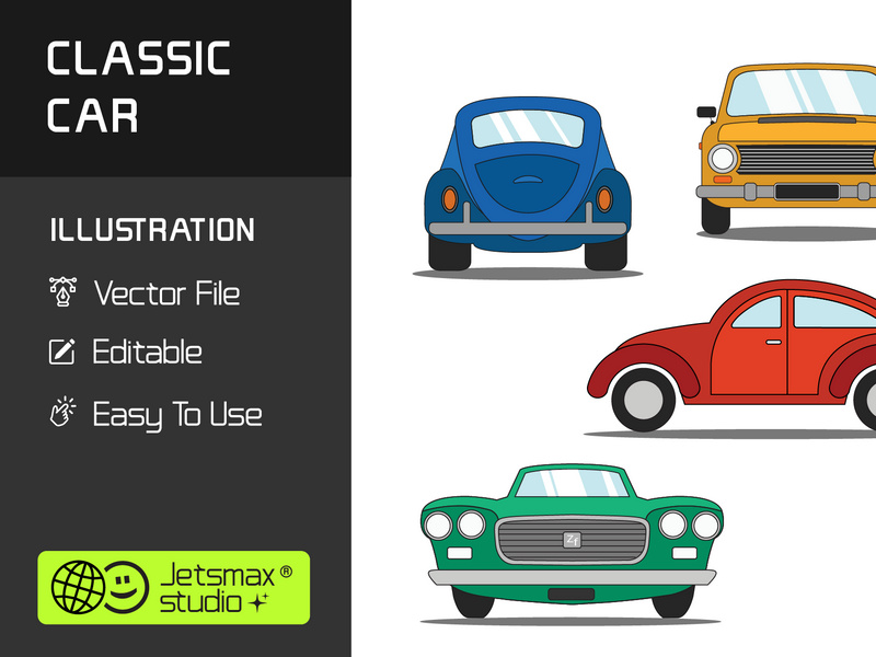 Classic Car Vector Bundle by Jetsmax Studio ~ EpicPxls
