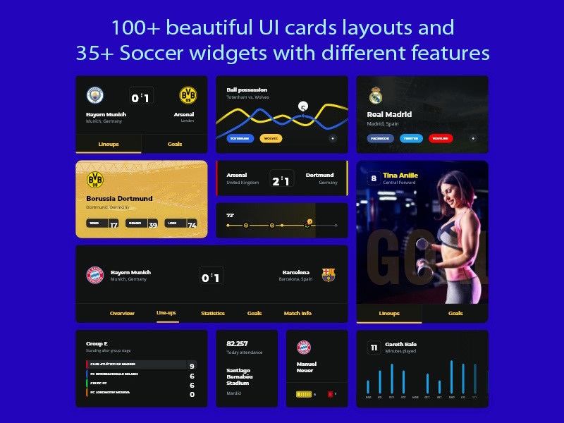 100+ beautiful UI cards layouts by SB Trading ~ EpicPxls