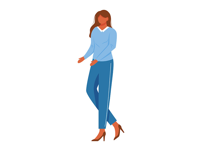 Standing Woman Flat Vector Illustration By The Img ~ Epicpxls