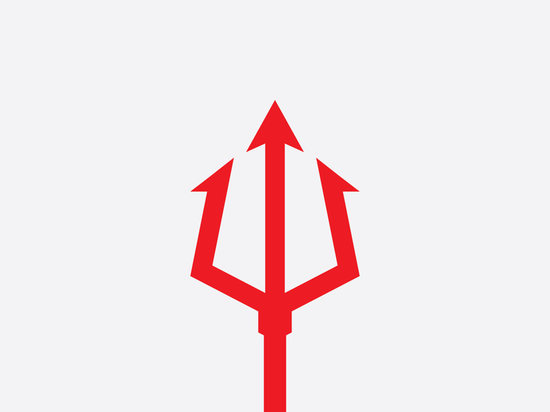Red Trident logo icon design template by Demartono12 ~ EpicPxls