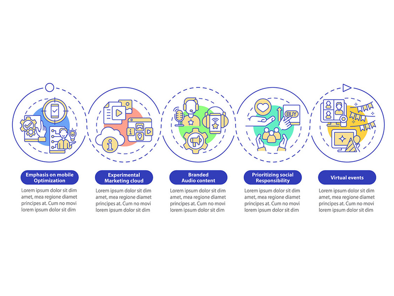 Marketing trends examples blue circle infographic template ~ EpicPxls