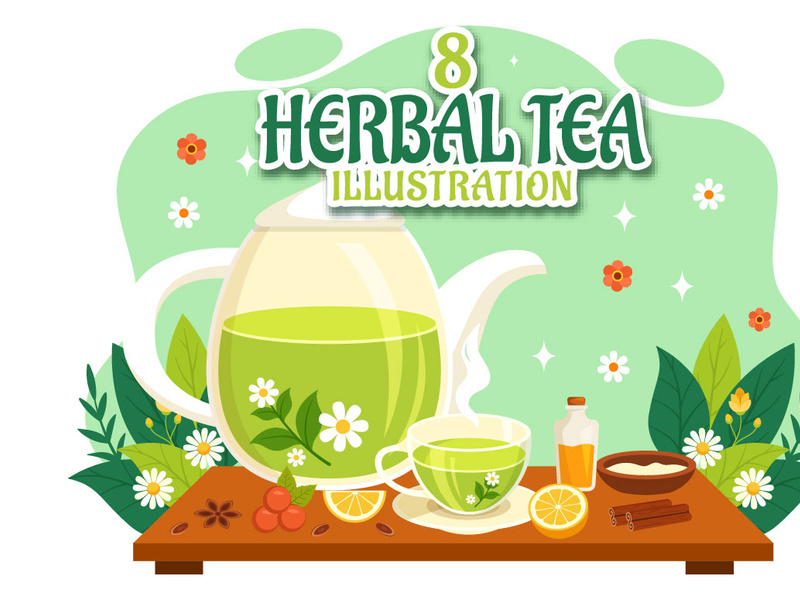 8 Herbal Tea Illustration by denayuneep ~ EpicPxls