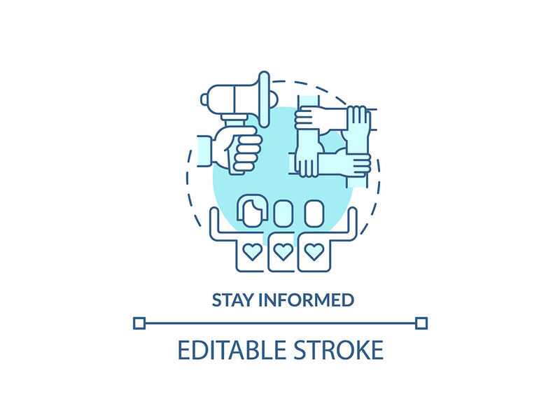 Stay informed turquoise concept icon by bsd studio ~ EpicPxls
