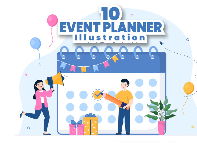 10 Event Planner Flat Illustration by denayuneep ~ EpicPxls