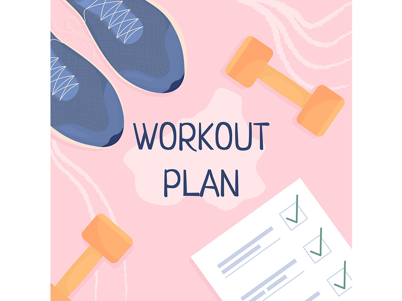 Workout plan card template by The Img ~ EpicPxls