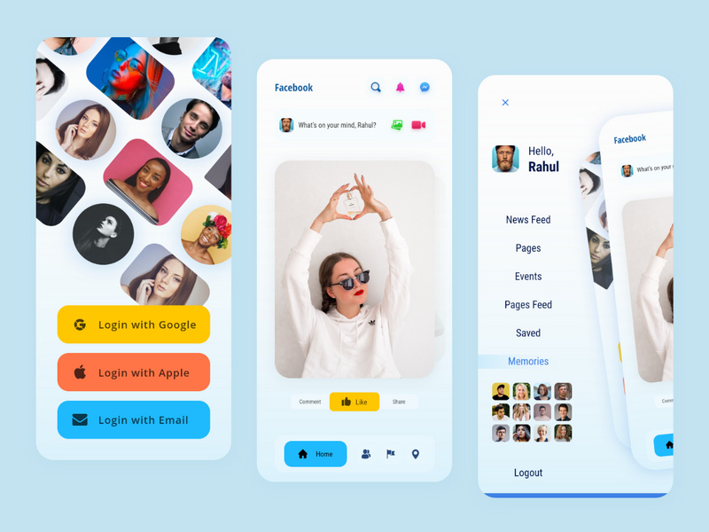 Facebook App UI Kits by uiuxgt ~ EpicPxls