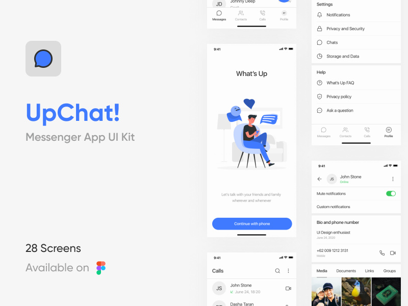 Messenger App UI Kit by Ronakpatel2403 ~ EpicPxls