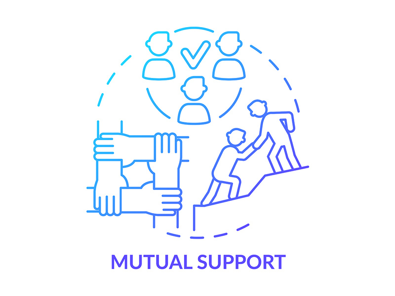 Mutual support blue gradient concept icon by bsd studio ~ EpicPxls