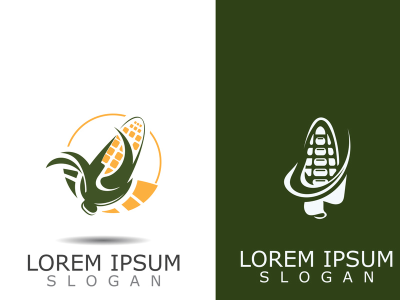 Corn simple logo design agriculture farming vector template ~ EpicPxls
