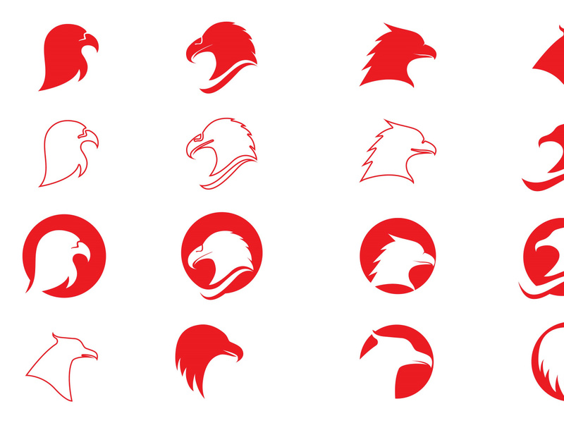 Eagle head red falcon logo by Upgraphic ~ EpicPxls