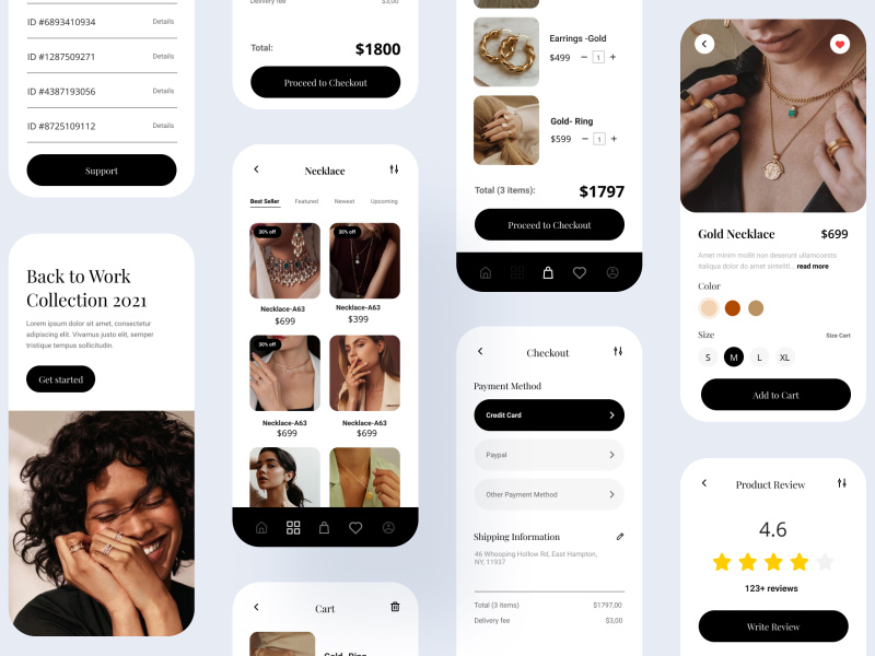 Jewellery Shop App Ui Kit By Ux Lab ~ Epicpxls 