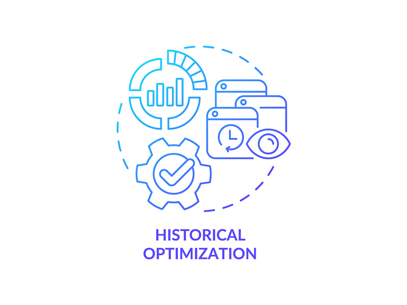 Historical optimization blue gradient concept icon by bsd ~ EpicPxls