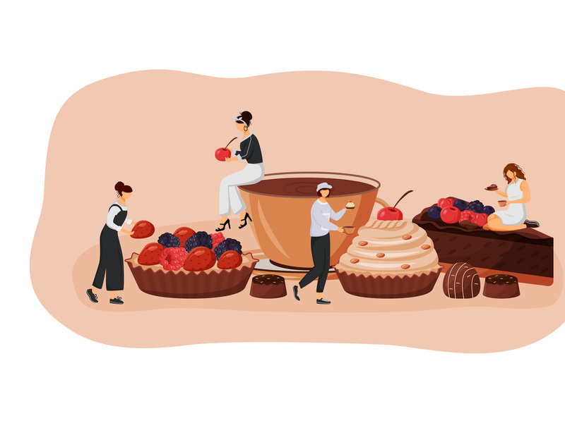 Patisserie flat concept vector illustration by The Img ~ EpicPxls