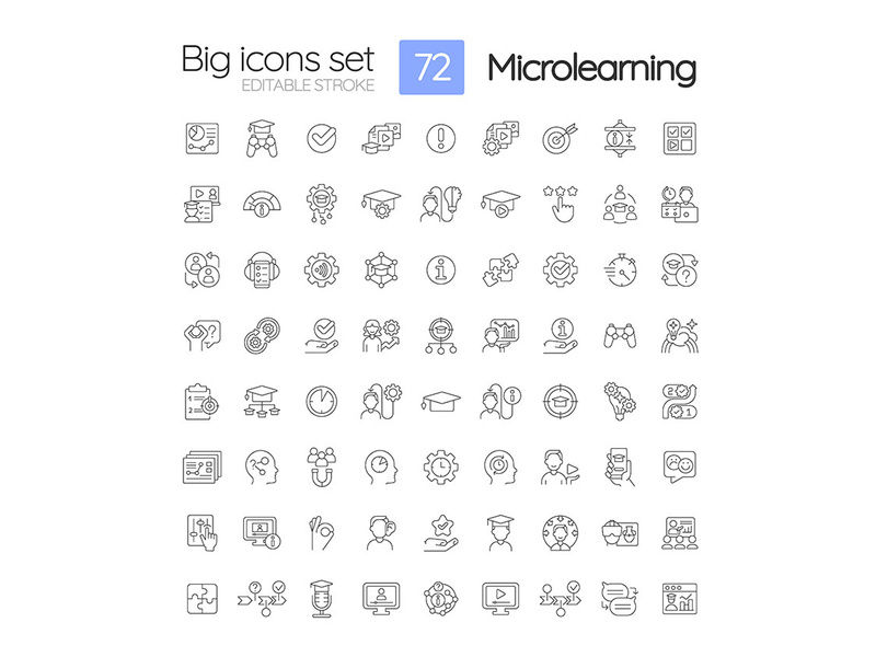 Microlearning linear icons set by IMG visuals icons ~ EpicPxls