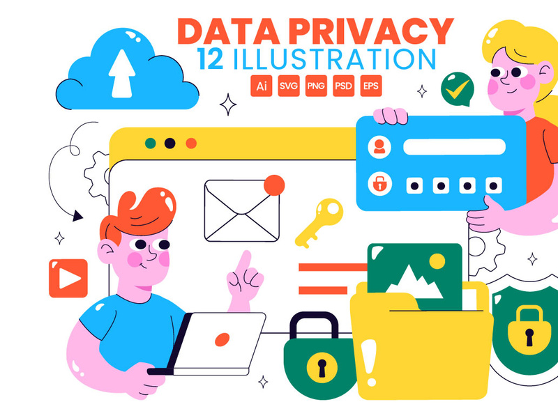 12 Data Privacy Illustration by denayuneep ~ EpicPxls