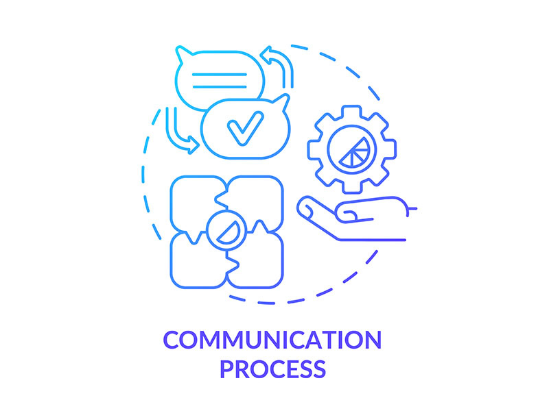 Communication process blue gradient concept icon by bsd ~ EpicPxls