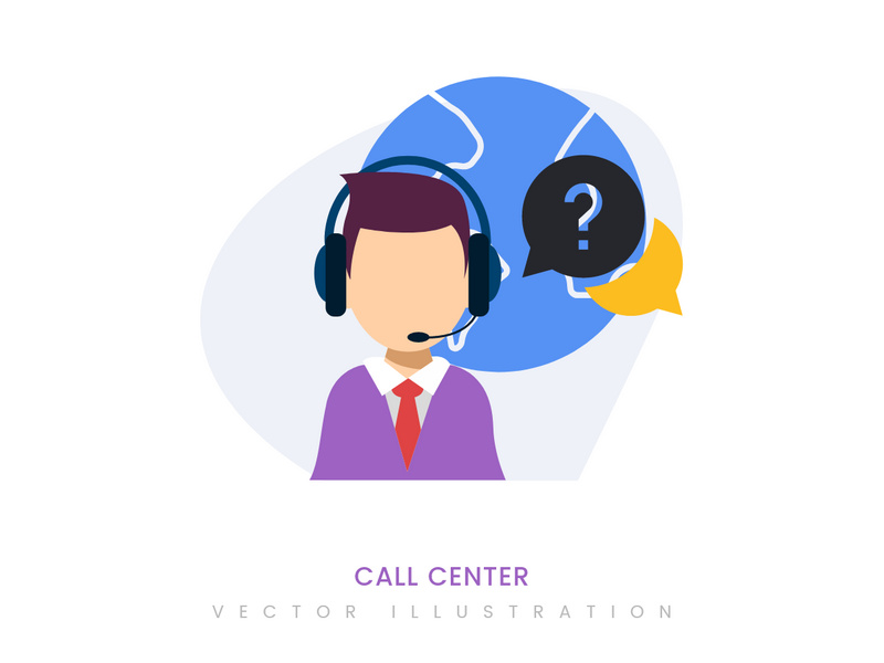 Call center vector illustration by TuyenHT ~ EpicPxls