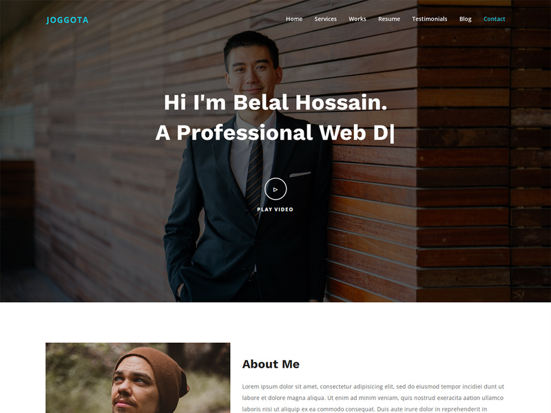 Joggota Minimal Portfolio Template by Md Belal Hossain ~ EpicPxls