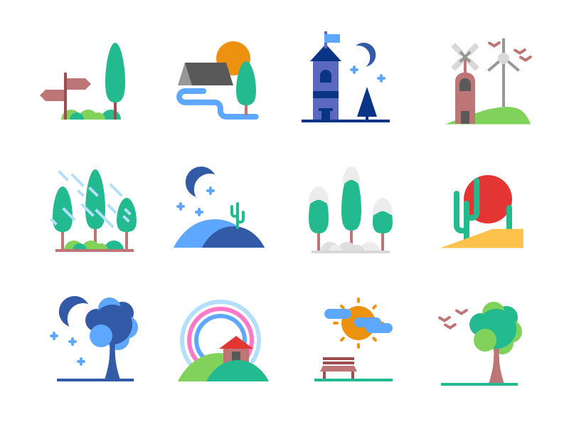 Landscape Icons Freebie by Darius Dan ~ EpicPxls