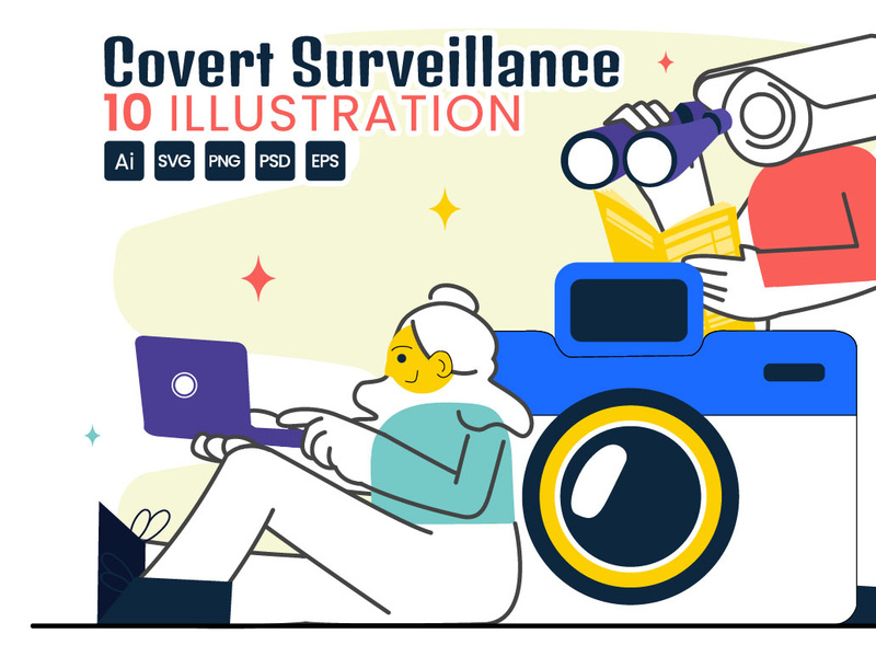 10 Covert Surveillance Illustration by denayuneep ~ EpicPxls