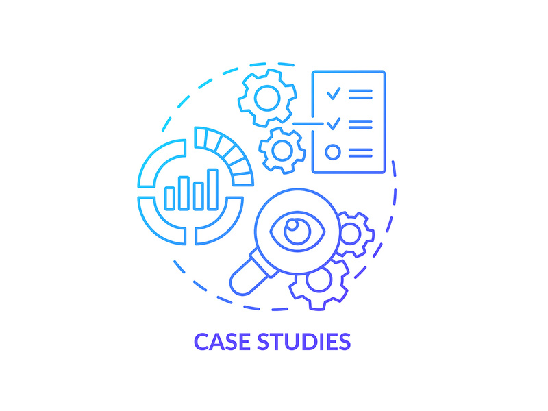 Case studies blue gradient concept icon by bsd studio ~ EpicPxls