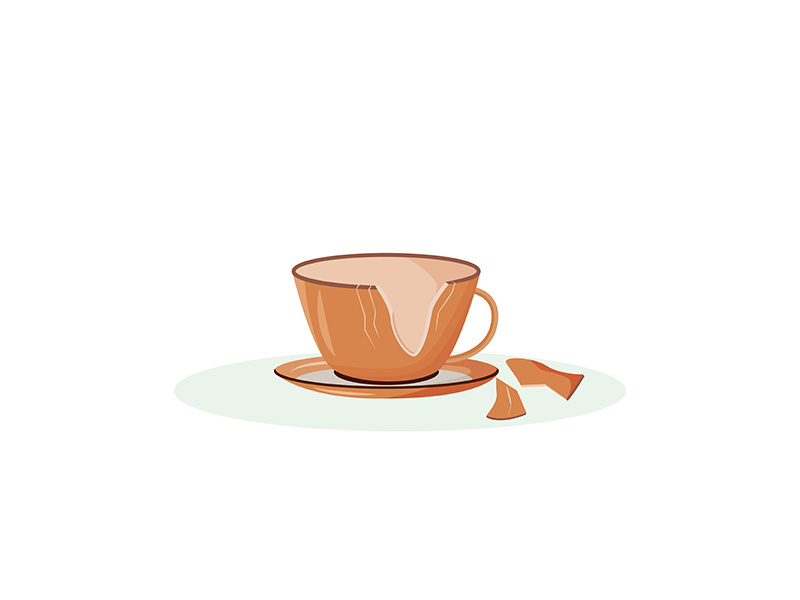 Broken cup cartoon vector illustration by The Img ~ EpicPxls