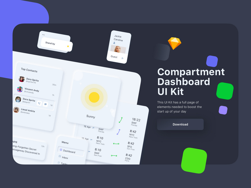 Compartment Dashboard UI Kit by EpicCoders ~ EpicPxls