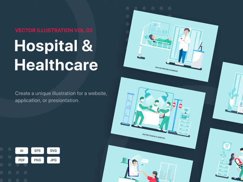 Hospital and Healthcare Vector Scenes_Vol 02 by Freeslab88 ~ EpicPxls
