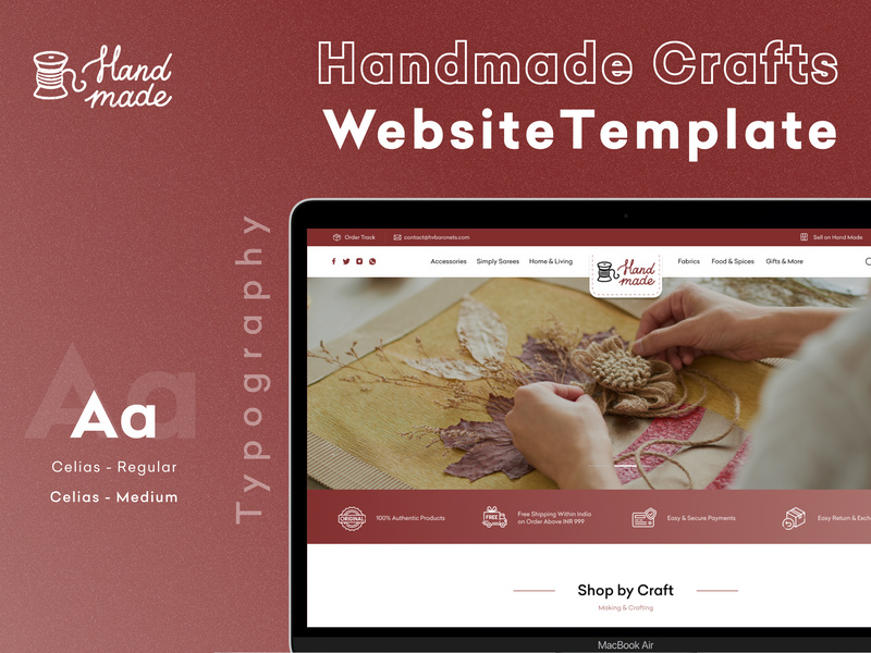 Hand Craft Website Template by Aakash Mehra ~ EpicPxls