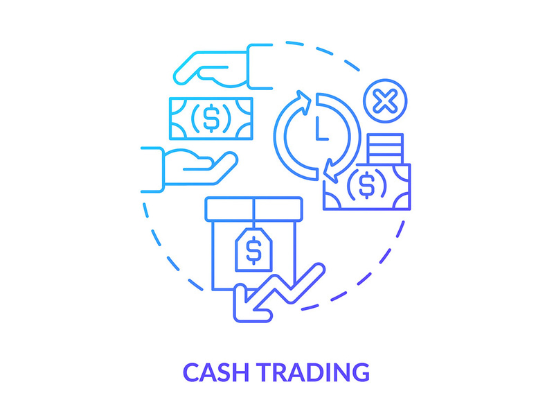 Cash trading blue gradient concept icon by bsd studio ~ EpicPxls