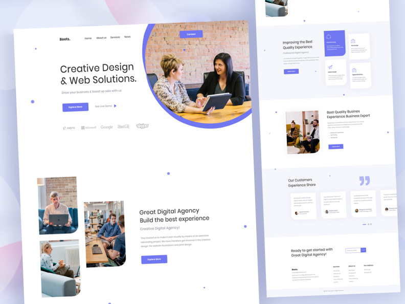 Boots Digital Agency Website Design by Saidur Rahman ~ EpicPxls