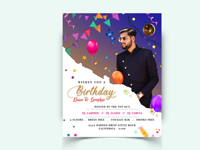 Birthday Party Social Media Post Template by 3djagan ~ EpicPxls