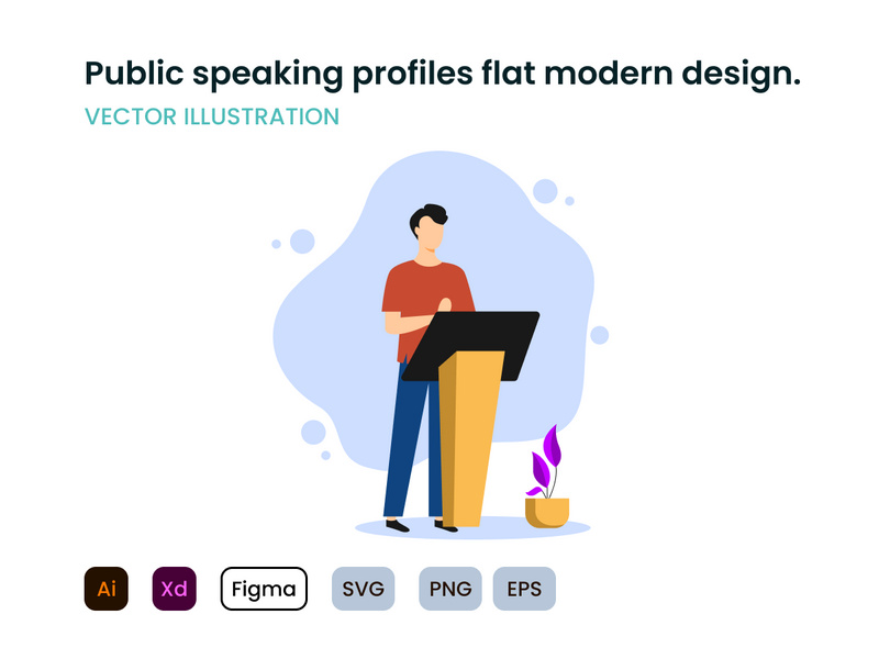 Public speaking flat modern design. by TuyenHT ~ EpicPxls