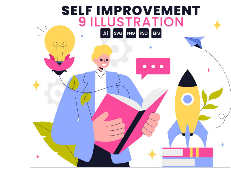9 Self Improvement Illustration by denayuneep ~ EpicPxls