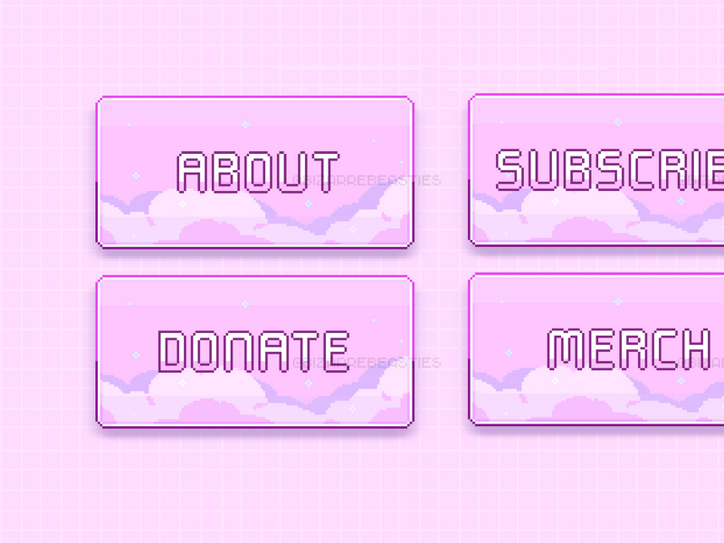 Free 20 Pixel Art Twitch Panels - Basic Pink Skies by ~ EpicPxls