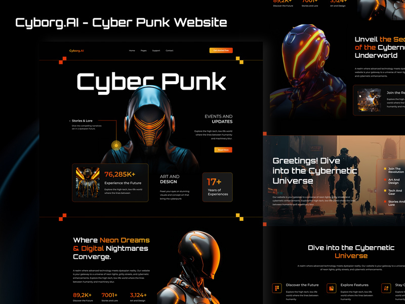 🚀 Cyborg.AI - Cyberpunk Landing Page UI ⚡ by TRENDY UI UX ~ EpicPxls