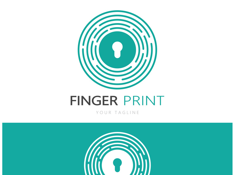 simple flat fingerprint logo,for ~ EpicPxls