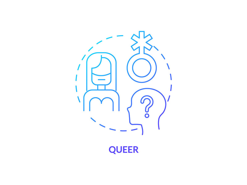 Queer blue gradient concept icon by bsd studio ~ EpicPxls