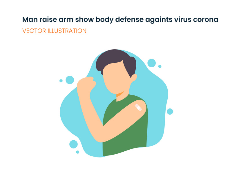 Man raises his arm show body defense against with virus ~ EpicPxls