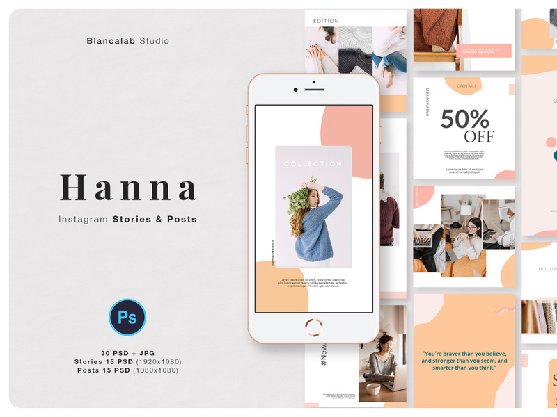 HANNA Instagram Pack | PSD by Blancalab Studio ~ EpicPxls
